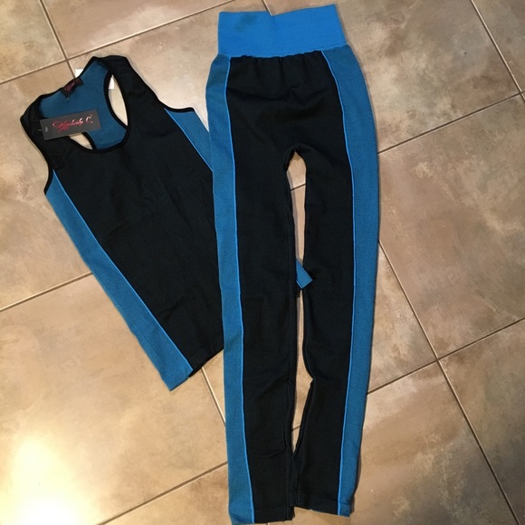 Kimberly C | Other | Kimberly C Black And Teal Workout Set | Poshmark